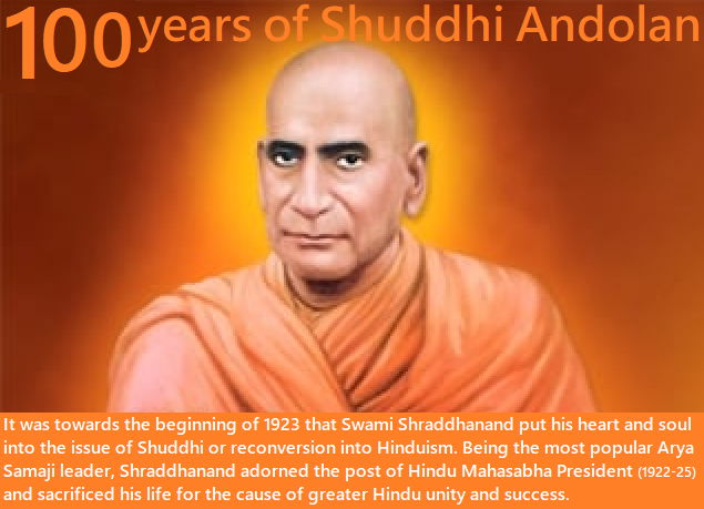 Hundred Years of Great Shuddhi Movement. | Struggle for Hindu Existence