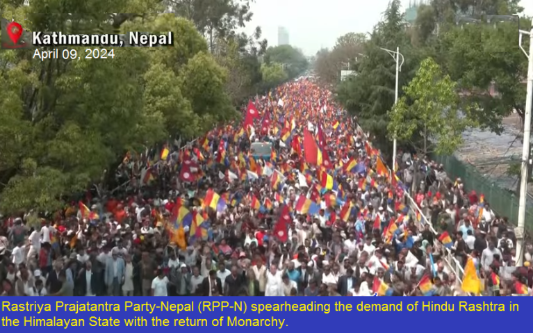 RPPN Protesters demanding restoration of Hindu Rashtra and Nepal’s ...