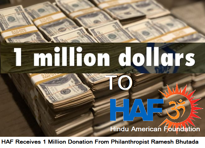 Hindu American Foundation gets 1 million donation. | Struggle for Hindu ...